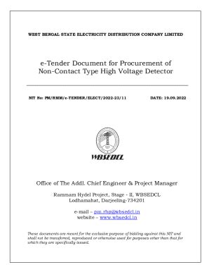 Fillable Online E Tender Document For Procurement Of Non Contact Type