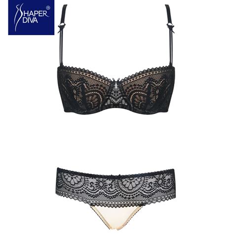 Burvogue Women Push Up Bras Set Lingerie Panties Set Adjustable Plus