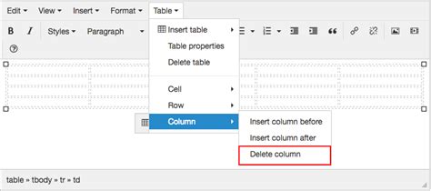 Working With Tables Tinymce Rich Text Editor Branch Cms Documentation