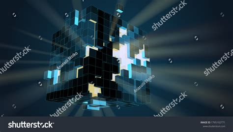 Big Data Abstract Visualization Analyze Algorithm Stock Vector Royalty