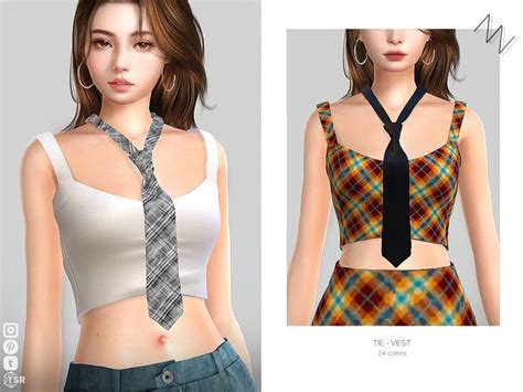 Znsims Tie Vest Clothes Sims 4 Expansions Tie Outfit