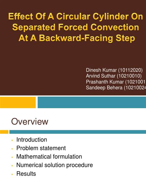 Effect Of A Circular Cylinder On Separated Forced Convection At A