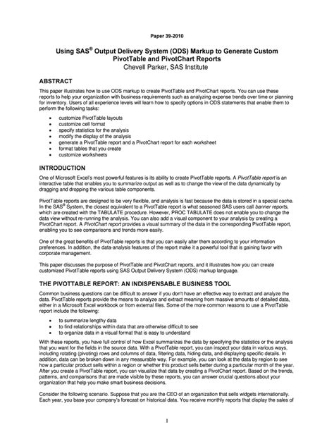 Fillable Online Pivottable And Pivotchart Reports Fax Email Print Pdffiller
