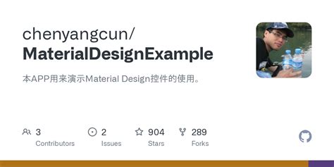 GitHub chenyangcun MaterialDesignExample 本APP用来演示Material Design控件的使用