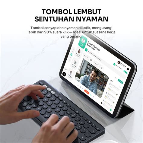 Jual Robot Kb40 Keyboard Wireless 3 Koneksi Bluetooth Usb Silent Keys Multi Device Untuk Ipad