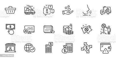 개요 금융 계산기 세계 통계 및 웹 응용 프로그램에 대 한 그래프 차트 라인 아이콘의 집합입니다 디자인을 위해 벡터 계산기에 대한 스톡 벡터 아트 및 기타 이미지 Istock