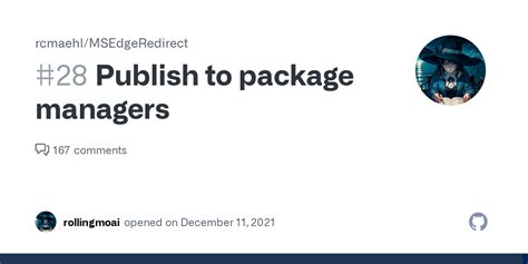 Publish To Package Managers · Issue 28 · Rcmaehlmsedgeredirect · Github