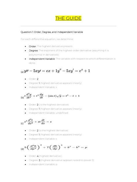 differential equations[the guide] pdf derivative equations