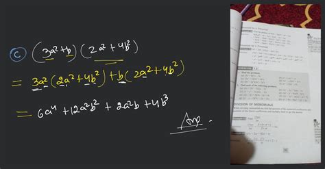 Binomial By A Trinomial Example 10 Find The Product Of 9ab−3ab2−4b7a