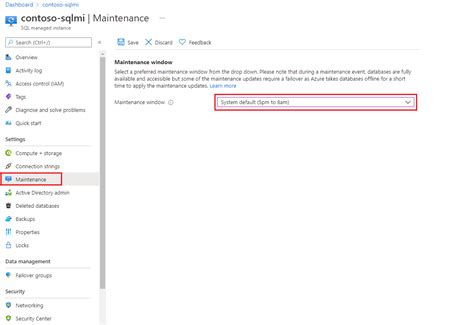 Configurare La Finestre Di Manutenzione Azure Sql Database And Azure Sql Managed Instance