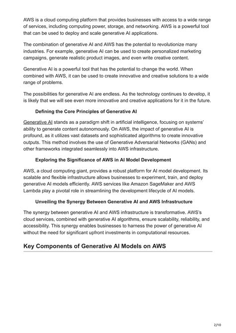 Generative AI On AWS AI Models Of 2024 Pdf