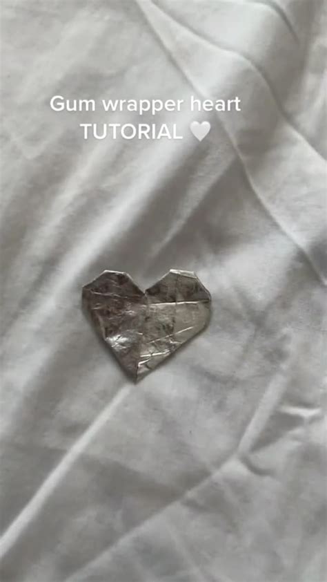 Gum Wrapper Heart Tutorial Heart Heart Origami Tutorial Paper Crafts Cute Heart Drawings