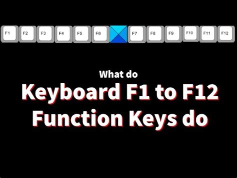 What Do Keyboard F To F Function Keys Do