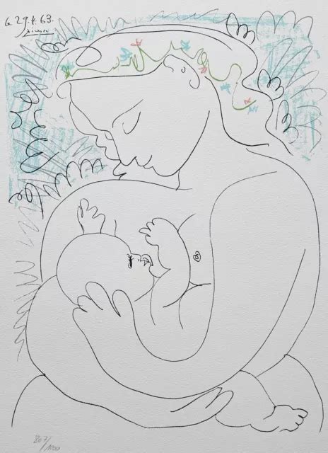 PABLO PICASSO MATERNITE Maternité Signée Main Numéroté 807 1000