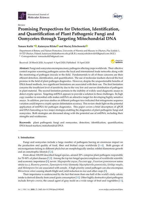 Pdf Promising Perspectives For Detection Identification And Quantification Of Plant