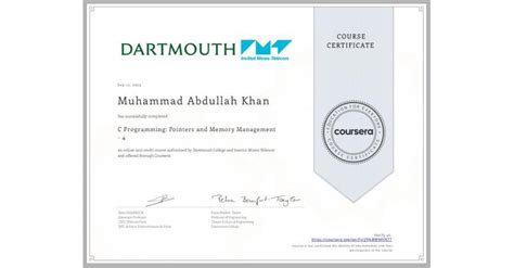 Muhammad Abdullah Khan On Linkedin Completion Certificate For C Programming Pointers And