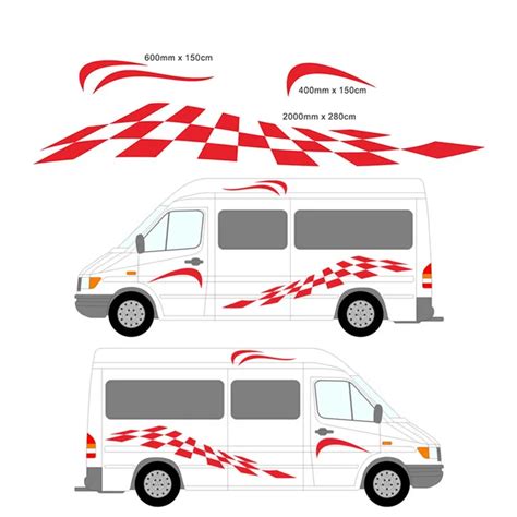 HotMeiNi CM M Motorhome Vinyl Graphics One For Each Side Stickers Decals Set Camper