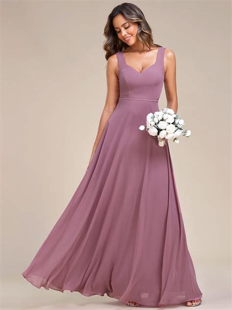 Elegant Chiffon Bridesmaid Dress With Backless Design Perfect For