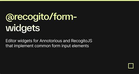 Recogito Form Widgets Codesandbox