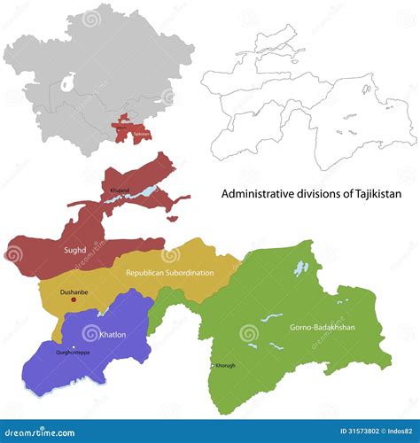 De Kaart Van Tadzjikistan Vector Illustratie Illustration Of Knippen