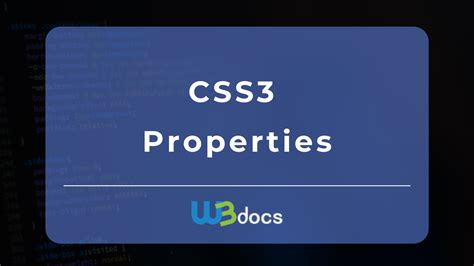 Css3 Properties List Of Css3 Properties