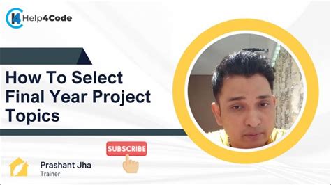 Prashant Jha On Linkedin How To Select Final Year Best Project Idea Educational…