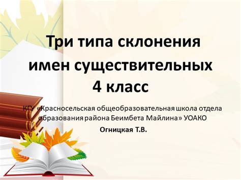 Презентация по русскому языку на тему Три типа склонения имен существительных 4 класс Читать