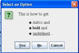 Swing How To Make Font Bold In Java Dialogue Box Stack Overflow