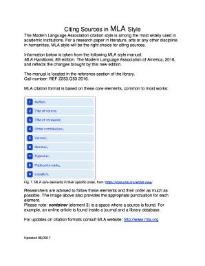 Fillable Online Citing Sources In MLA Style Fax Email Print PdfFiller