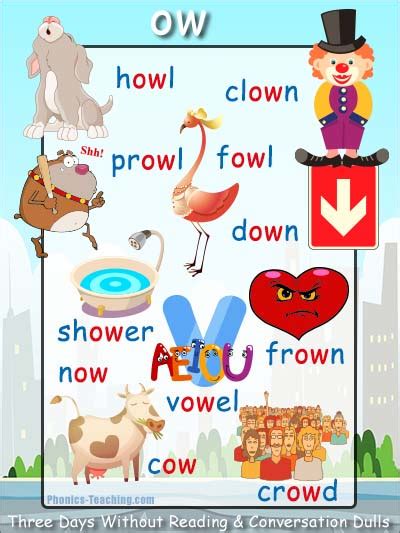 Ow Words Ow Word List Words With Ow In Them Free Printable
