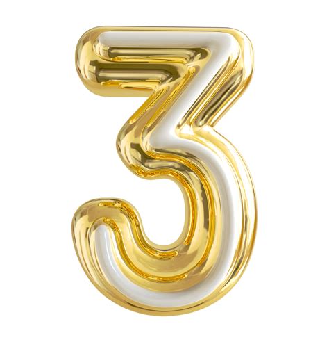 number 3 3d gold 11298048 png