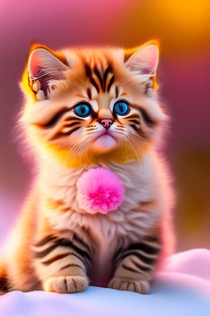 Premium Ai Image Cute Adorable Portrait Kitten