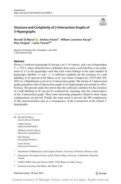 Pdf Structure And Complexity Of 2 Intersection Graphs Of 3 Hypergraphs