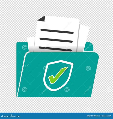 Document Protection Concept Vector Illustration Isolated On Transparent Background Stock