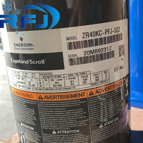 ZR40KC PFJ 522 Copeland Scroll Compressor R22 Manufacturers Suppliers