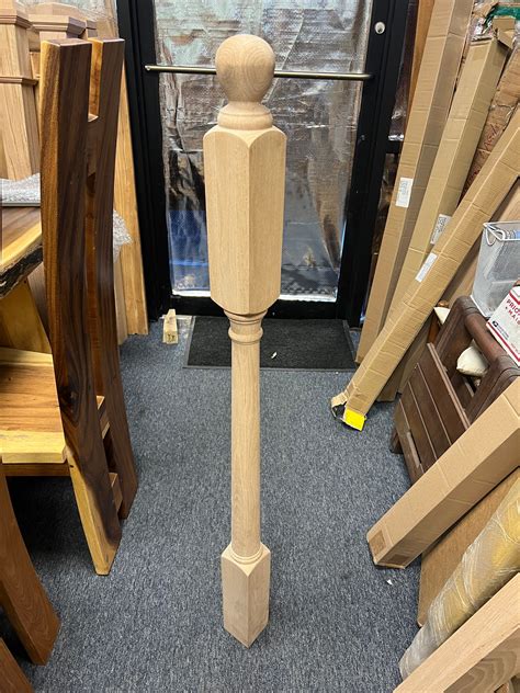 Red Oak Ball Top Newel Posts 4505 Solid Core Etsy