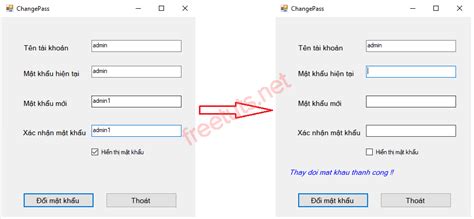Tạo form đổi mật khẩu với SQL Server trong C Winforms