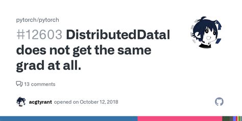 Distributeddataparallel Does Not Get The Same Grad At All · Issue 12603 · Pytorchpytorch · Github