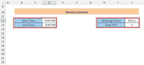 how to create a weekly schedule in microsoft excel spreadcheaters