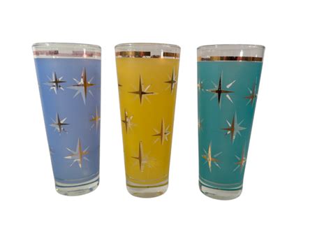 Bartlett Collins Mid Century Atomic North Star Tall Collins Cocktail G