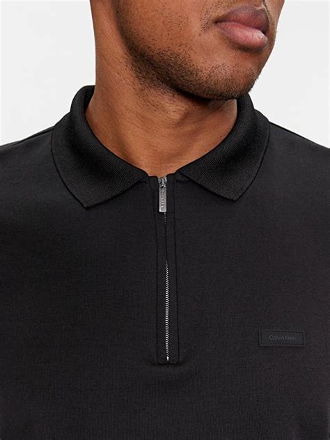 Calvin Klein Siyah Calvin Klein Erkek Logo Detaylı Polo Yaka T Shirt