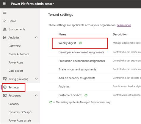 Weekly Digest For Usage Insights Power Platform Admin Center D365