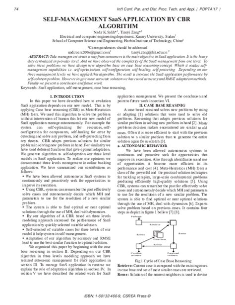 Pdf Self Management S S Application By Cbr Algorithm