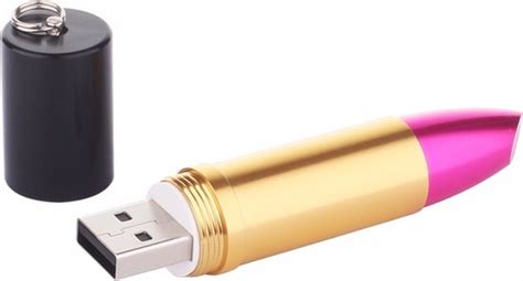 Ulticool USB Stick Lippenstift Goud Roze 128GB High Speed USB 3 0