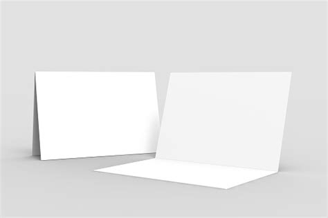 절반과 수평 브로셔를 모의 흰색 템플릿을 빈 및 프레 젠 테이 션 디자인 3d 그림입니다 형판에 대한 스톡 사진 및 기타 이미지