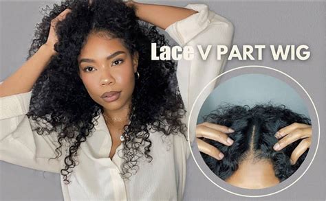 26 Inch Curly Lace V Part Human Hair Wig No Leave Out Brazilian