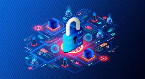 Encryption Concept With Icon Concept With Round Or Circle Shape For