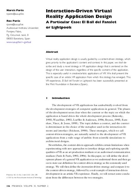 pdf interaction driven virtual reality application design a