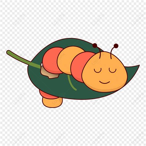 잎에 잠자는 벌레 클립 아트기호상징풍자 만화 Png 일러스트 무료 다운로드 Lovepik