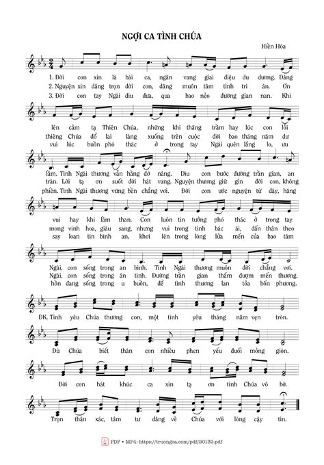 Sheet Ngợi Ca Tình Chúa Pdf Hiền Hòa Lời And Hợp âm Nốt Nhạc